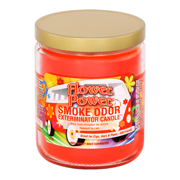 Flower Power Smoke Odor Exterminator Candle | 13oz. – Sonics Imports